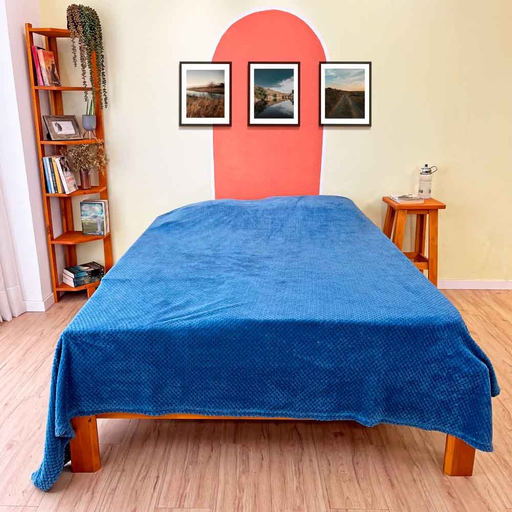 Cama de Casal Luna de Madeira Pinus Carvalho