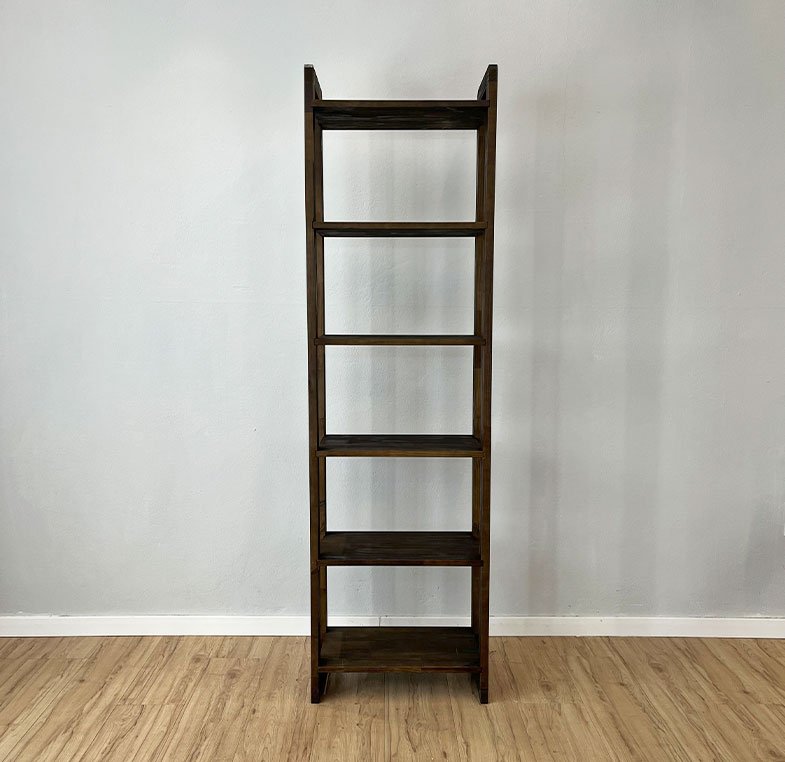 Estante 6 Prateleiras de Madeira Pinus Linea Slim Tabaco